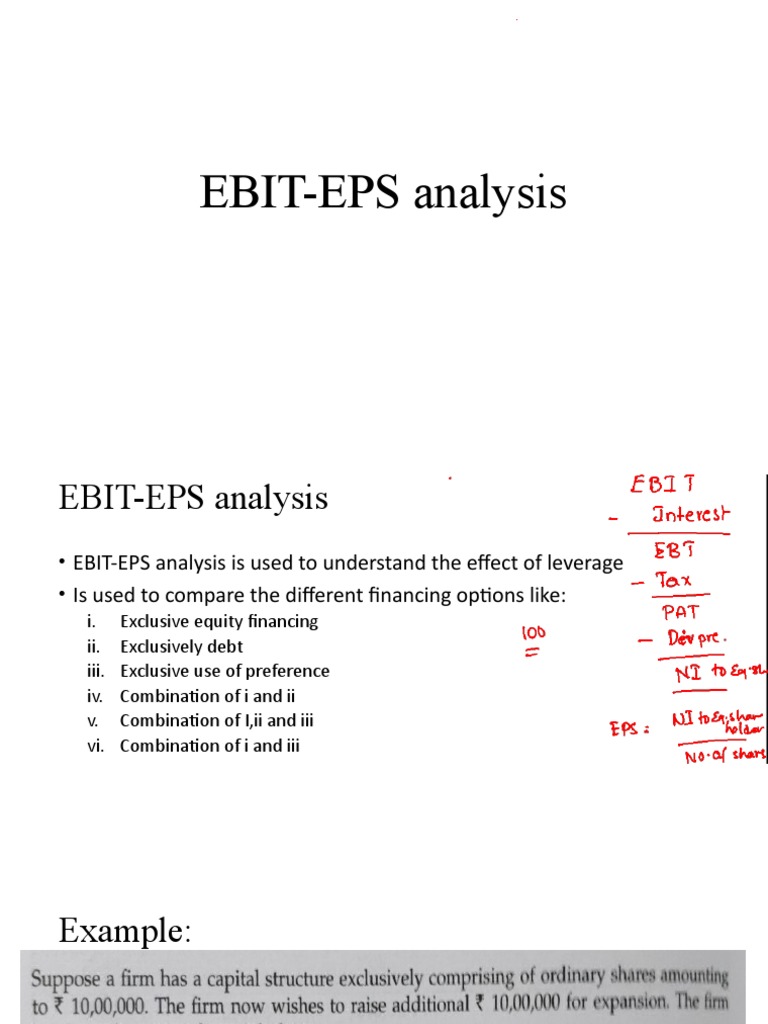 EBIT EPS Analysis | PDF | Preferred Stock | Capital Structure