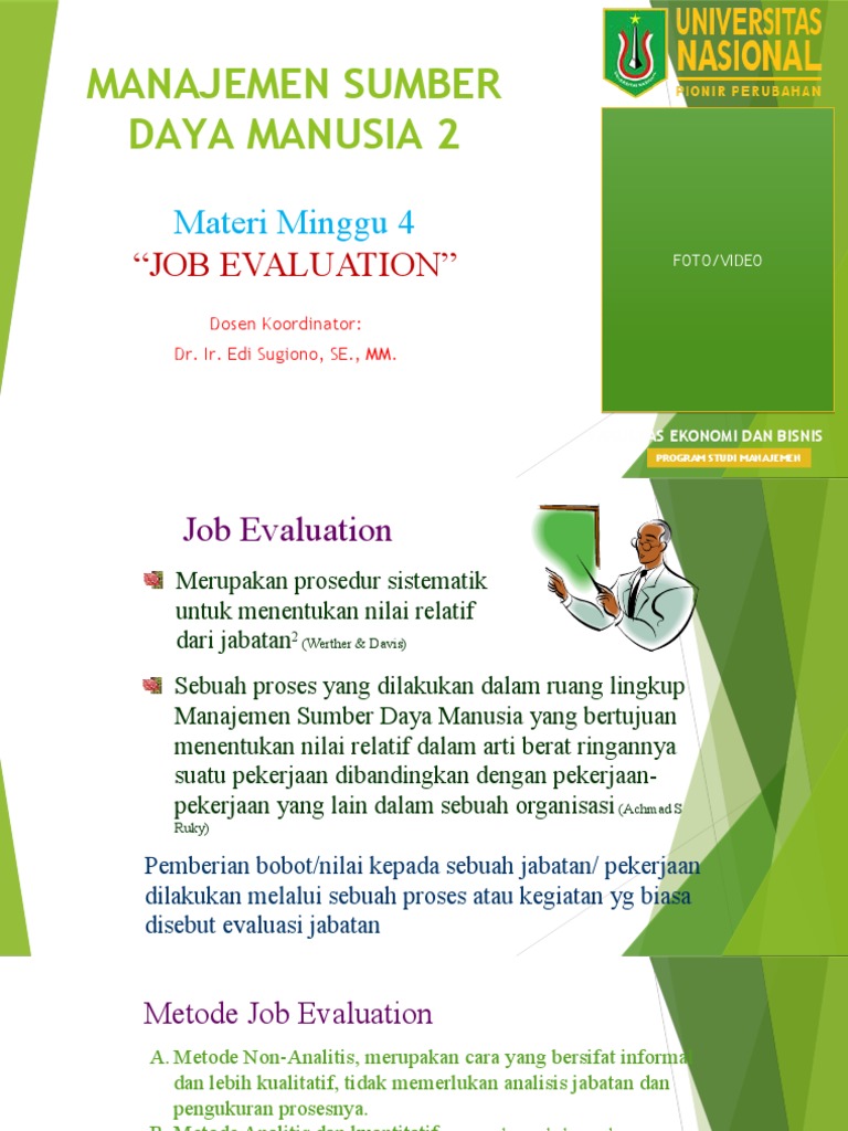 Materi Minggu 4 Job Evaluation | PDF