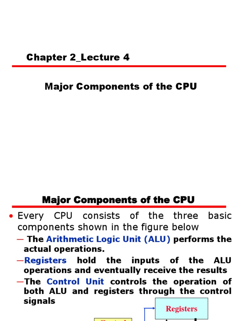 Ch2 - Lec4 - Major Components of The Cpu | PDF | Central Processing Unit | Input/Output