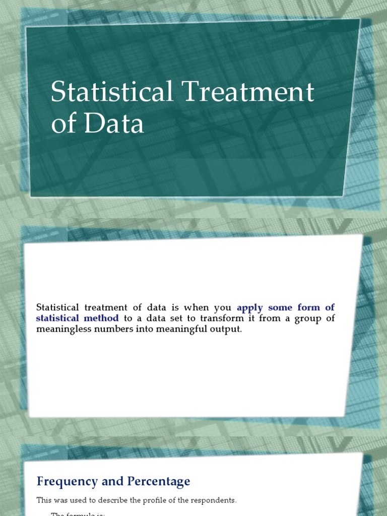 Statistical Treatment of Data | PDF | Student's T Test | Statistical ...