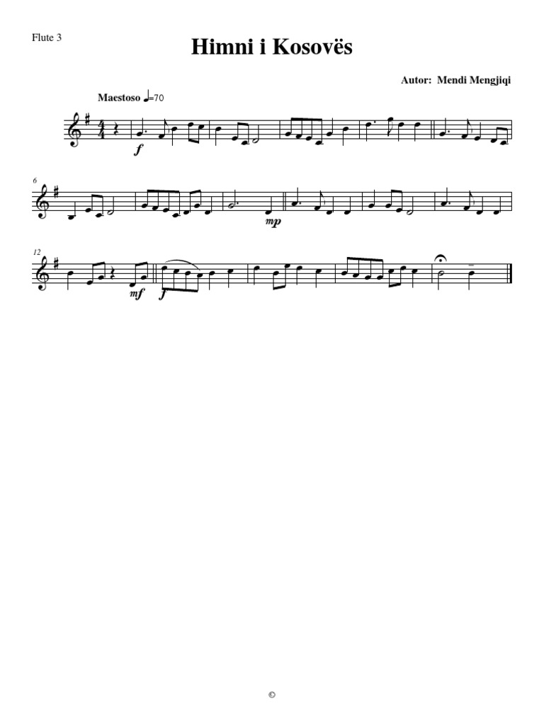 Himni I Kosoves - Flute 3 | PDF