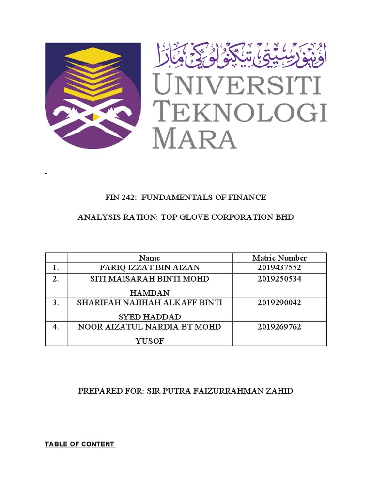 Fin242 - Financial Analysis (Group Assignment) | PDF | Market Liquidity ...