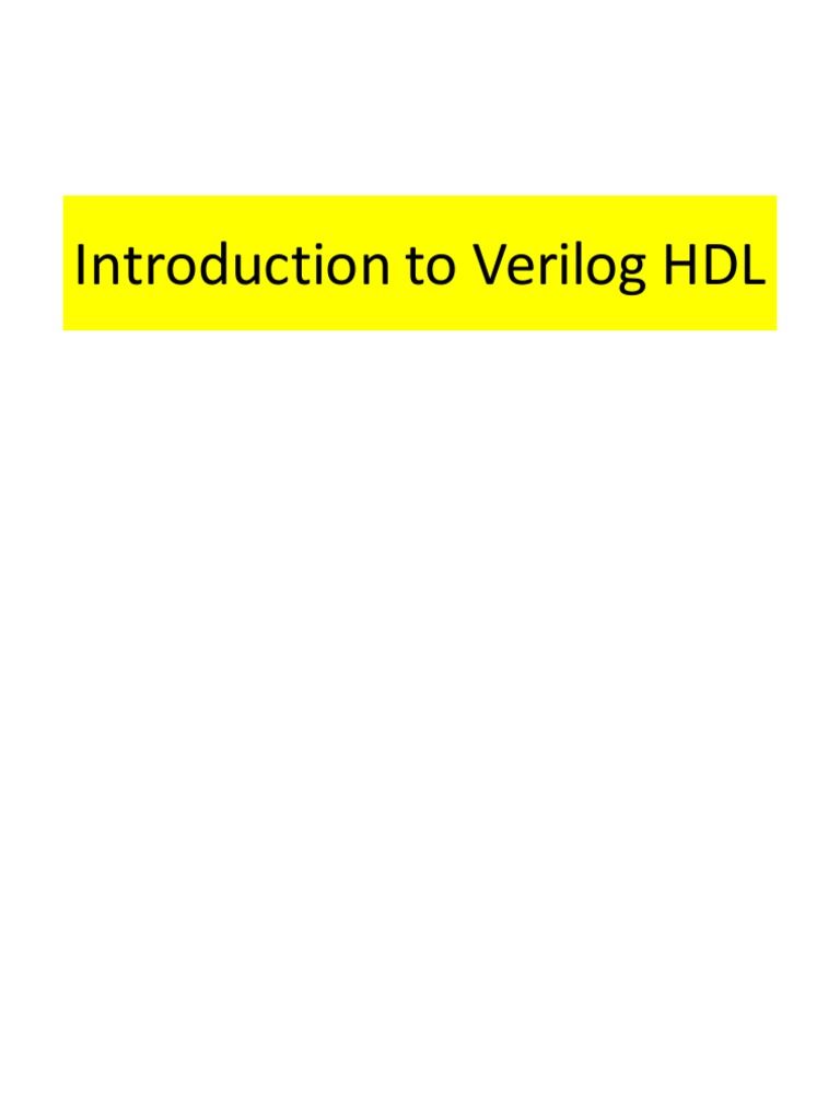 Introduction To Verilog Pdf Hardware Description Language Subroutine