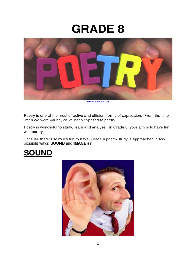 Grade 8 English Poetry Notes | PDF | Metaphor | Rhyme