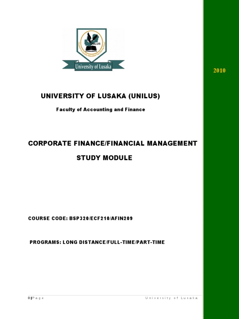 Corporate Finance Module | PDF | Bonds (Finance) | Financial Markets