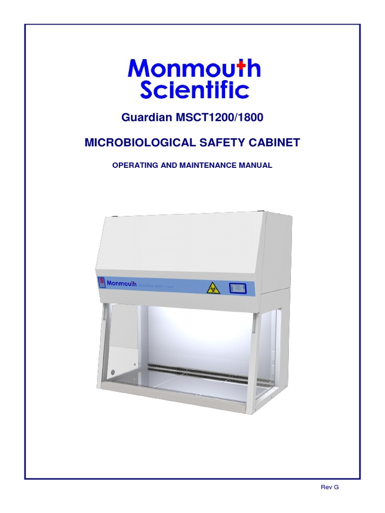 Monmouth Scientific Class II Cabinet MSC Manual | PDF | Duct (Flow ...