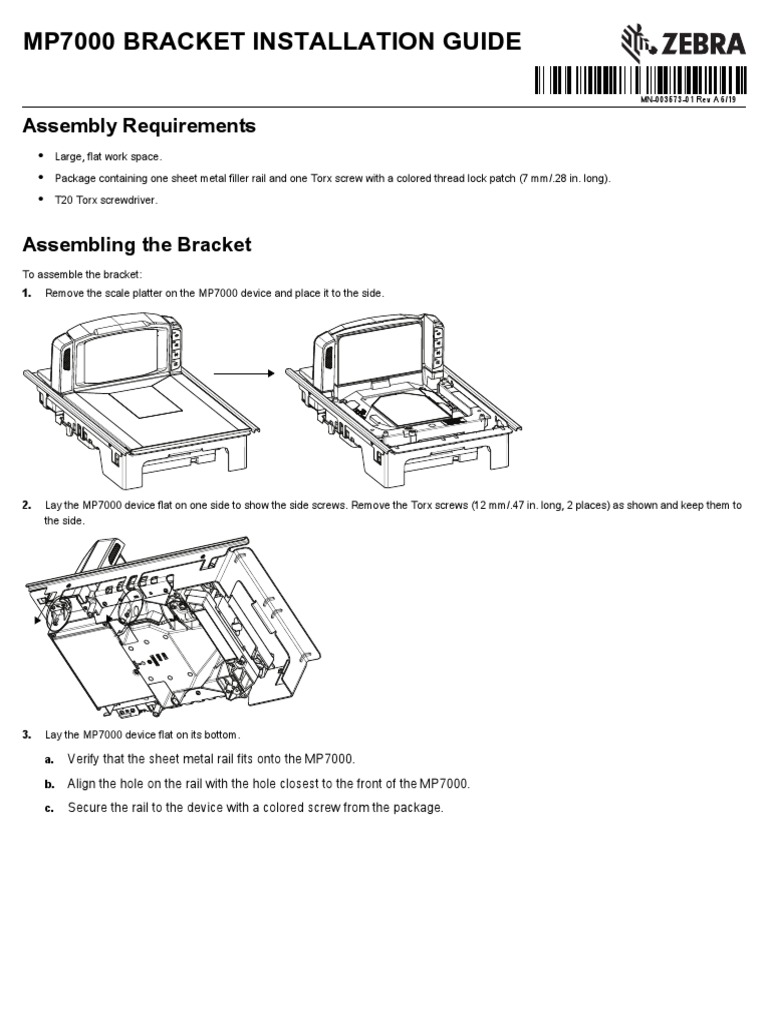 Mp7000 Bracket Installation Guide: Assembly Requirements | PDF | Home ...