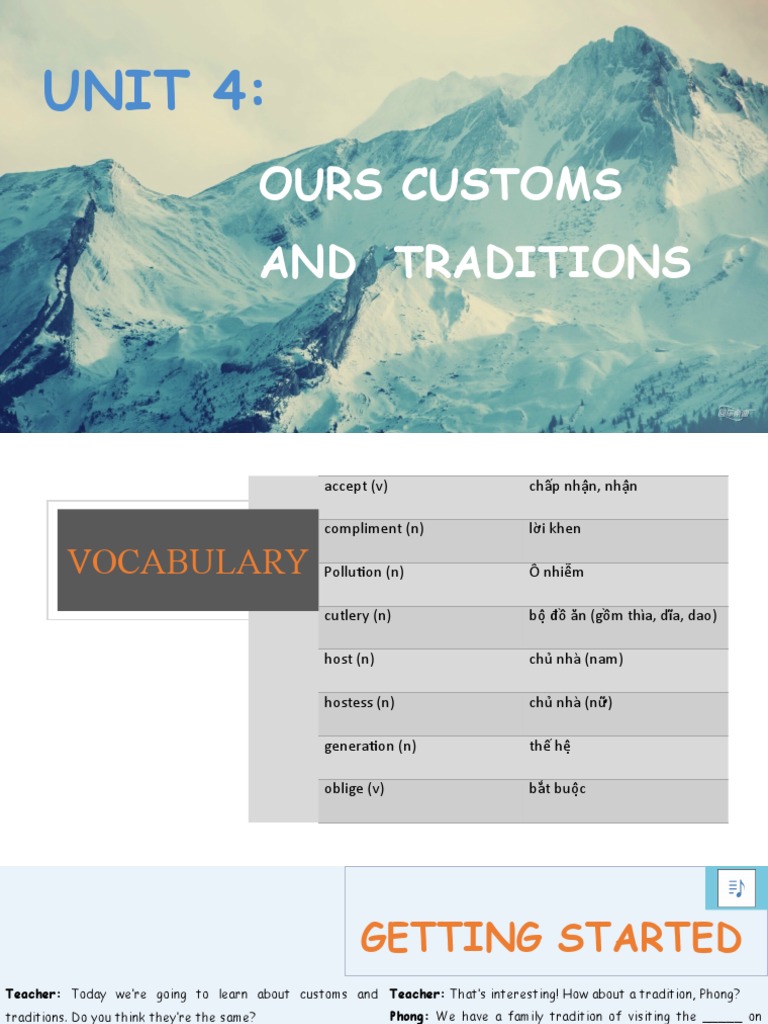 Customs and Traditions Vocabulary | PDF | Foods