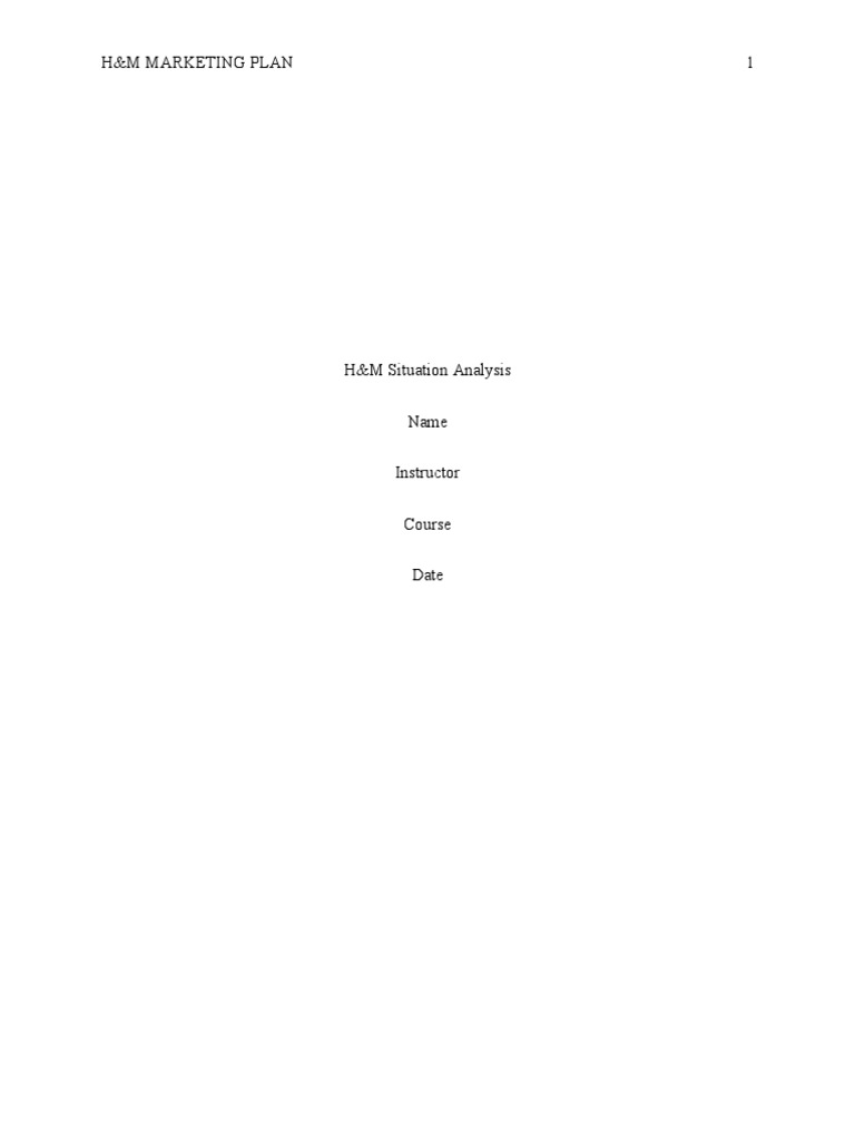 H&M Marketing Plan for E-commerce and Emerging Markets | PDF | Retail ...