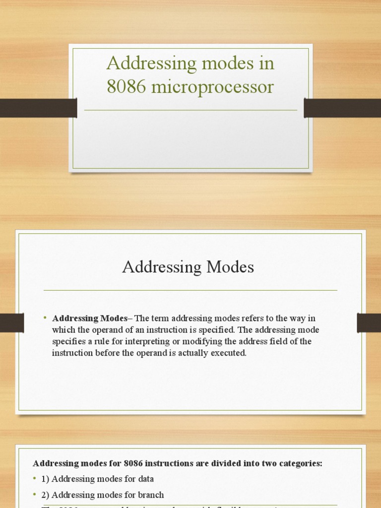 Addressing Modes in 8086 Microprocessor | Download Free PDF | Assembly Language | Computer ...