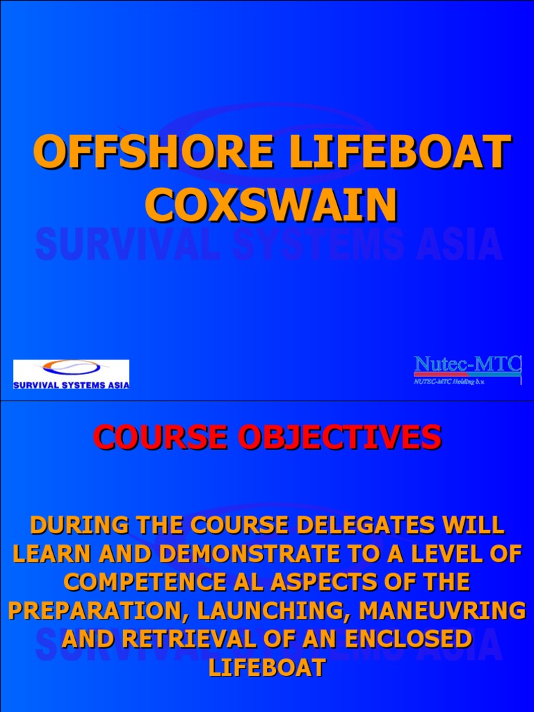 Offshore Lifeboat Coxswain | PDF | Water Transport | Waterway And Maritime