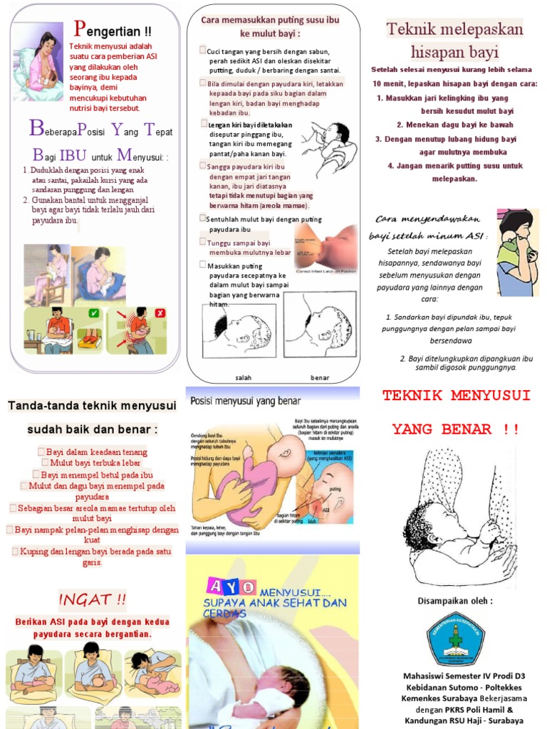 Leaflet Teknik Menyusui Yang Benar | PDF
