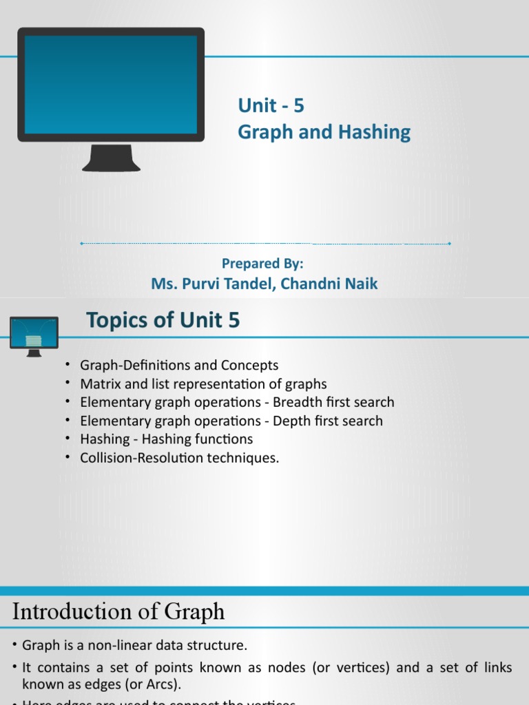 Unit-5 Graph - Hashing - Student | PDF | Vertex (Graph Theory) | Combinatorics