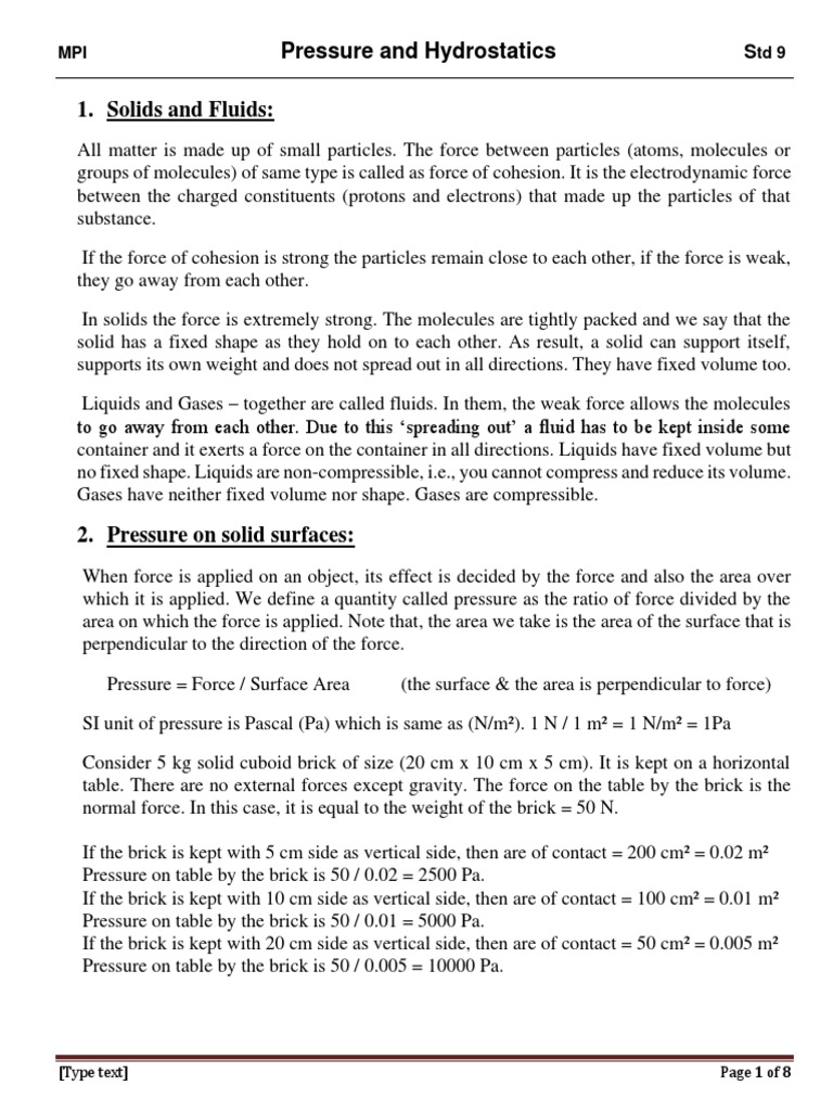 Understanding Liquid Pressure and Its Relation to Depth | PDF ...