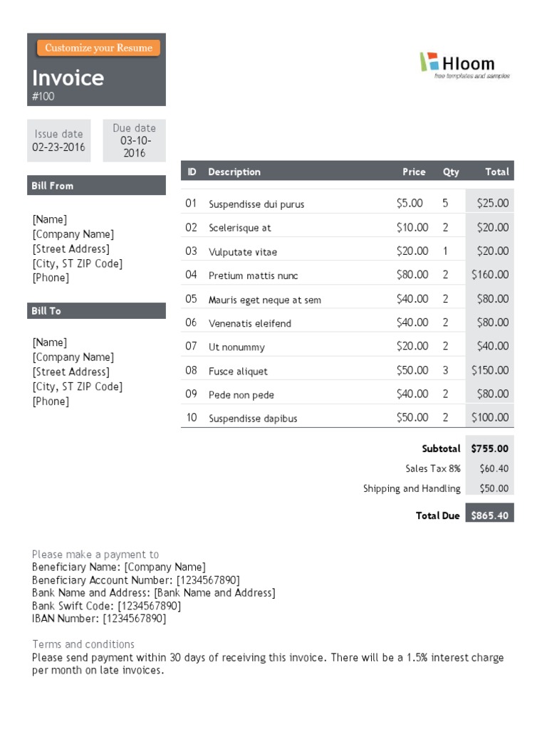 Invoice: Issue Date Due Date | PDF | Payments | Business