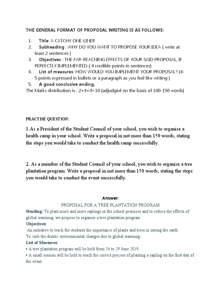 The General Format of Proposal Writing Is As Follows | PDF