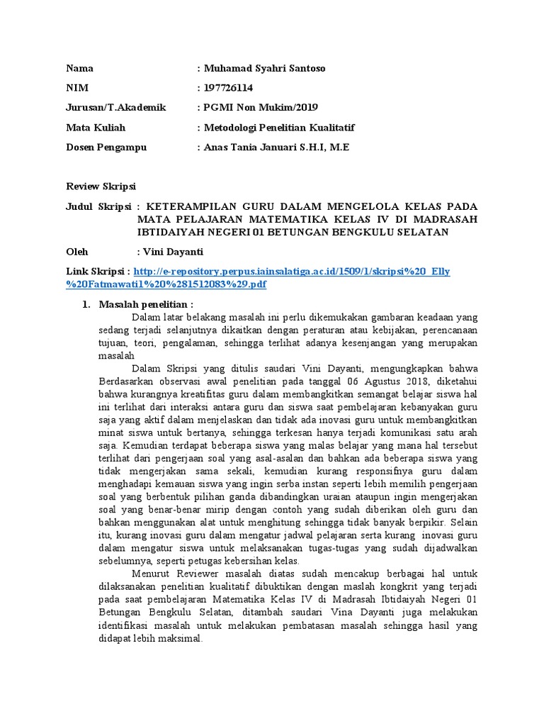 Metodologi Pendidikan Kualitatif | PDF