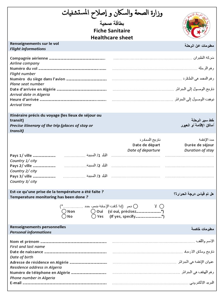 Fiche Sanitaire | PDF
