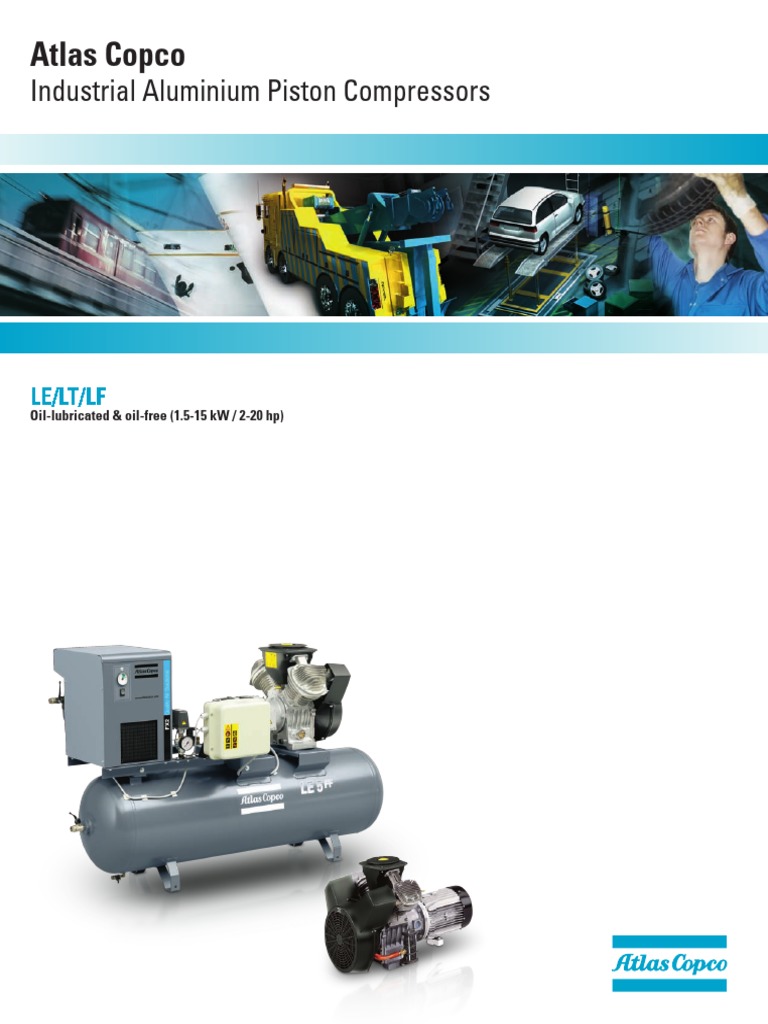 Atlas Copco: Industrial Aluminium Piston Compressors | PDF | Piston ...