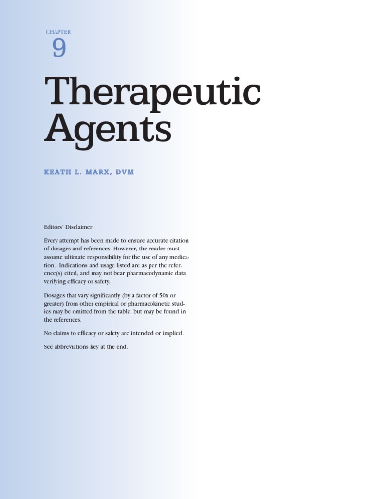 09 Therapeutic Agents | PDF | Dose (Biochemistry) | Chemistry