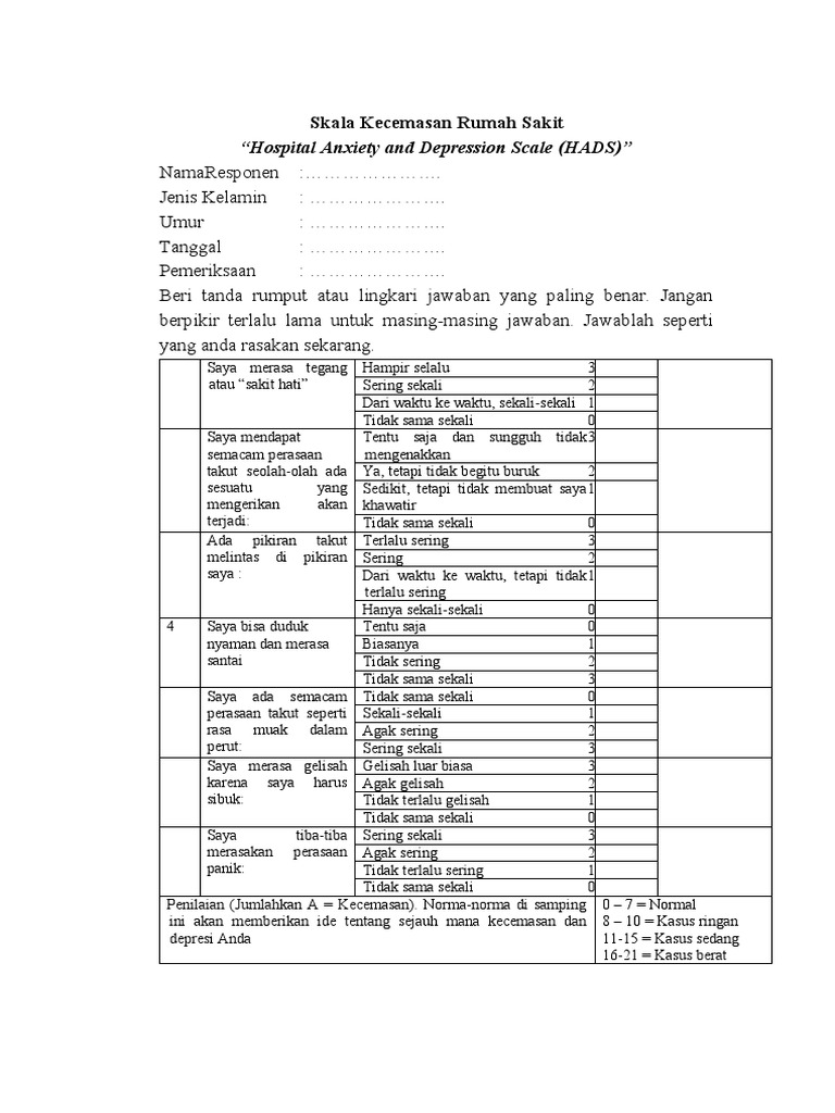 Skala HADS | PDF