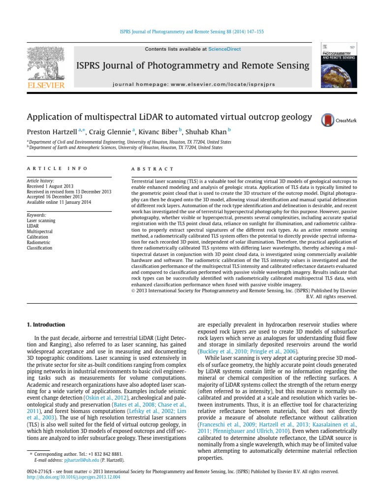 Application of Multispectral LiDAR To Automated Virtual Outcrop Geology ...