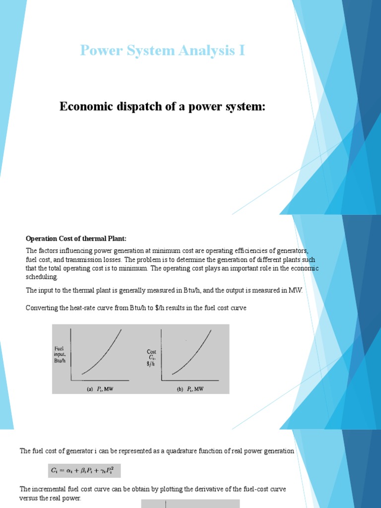 Lec 3-Economic Dispatch of A Power System | PDF | Watt | Electrical ...
