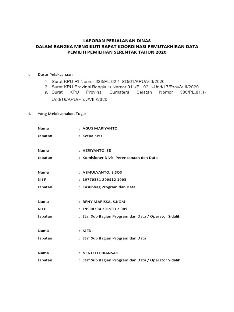 Rapat Koordinasi Pemutakhiran Data Pemilih 2020 | PDF
