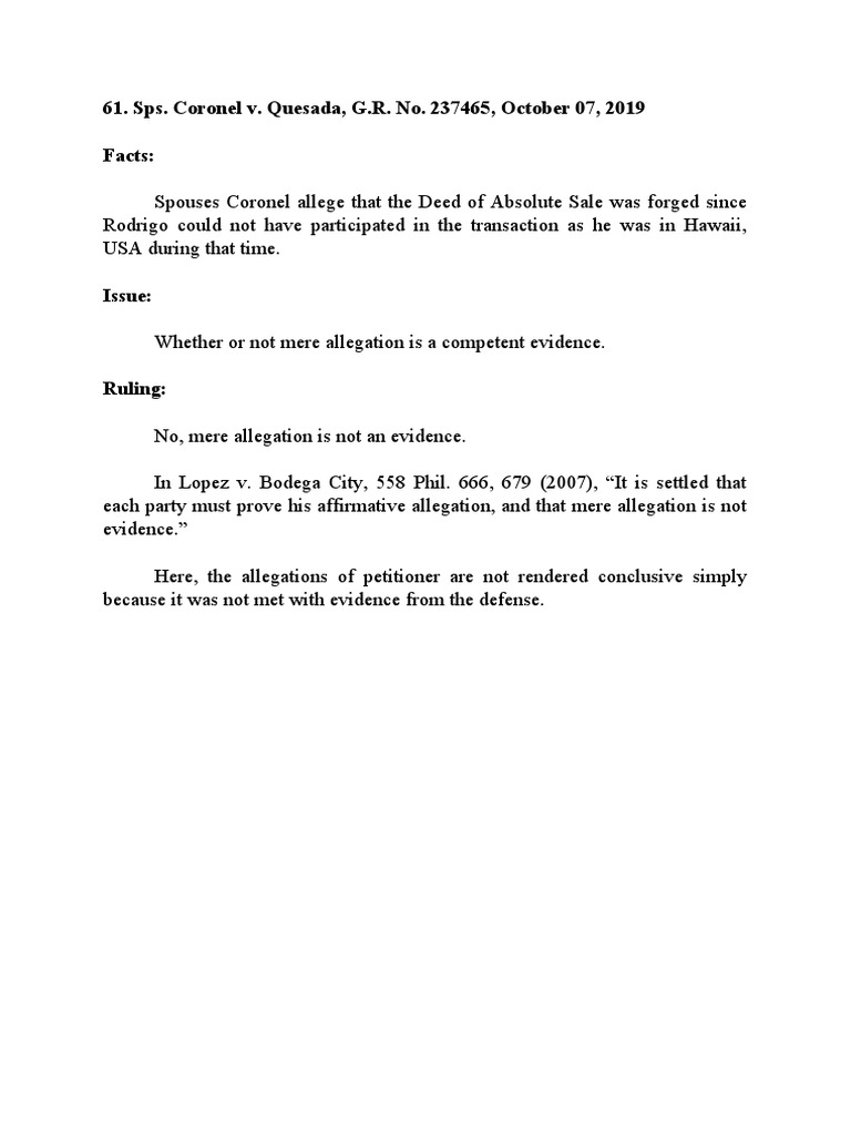 Rule 131 - Case Digests Dan | PDF | Burden Of Proof (Law) | Evidence