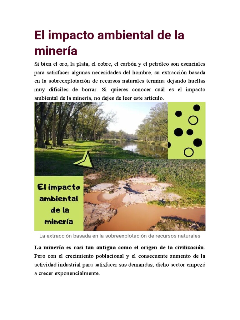 El Impacto Ambiental de La Minería | PDF | Minería | Minería de superficie