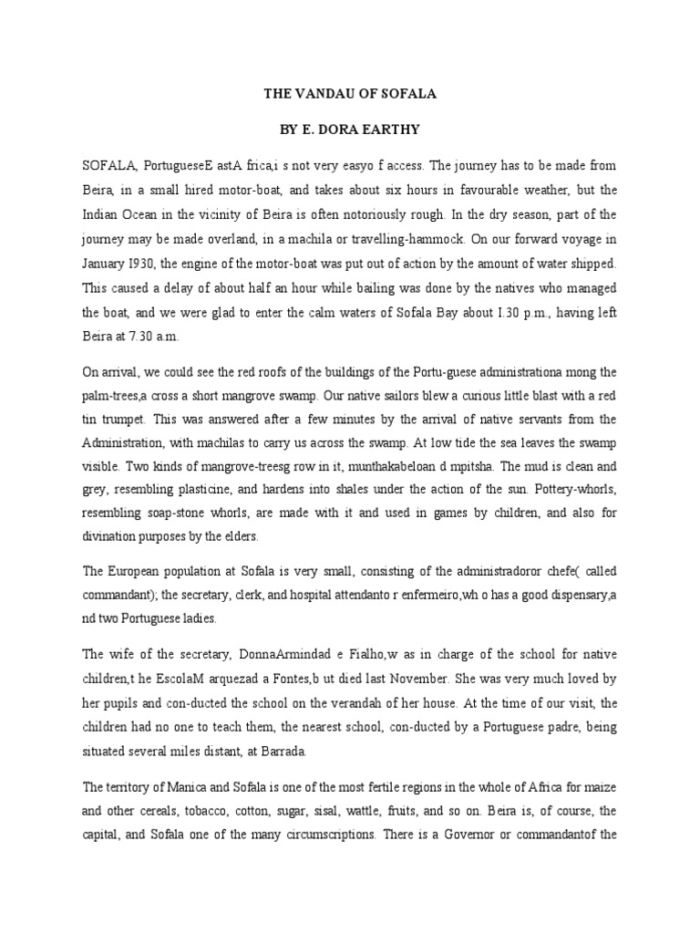 The Vandau of Sofala - Emily Dora Earthy | PDF