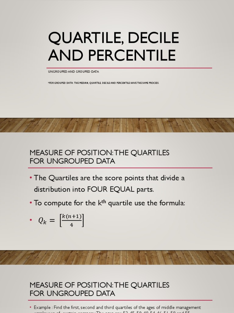 Math 10 Quartile J Decile and Percentile | PDF | Quartile | Percentile