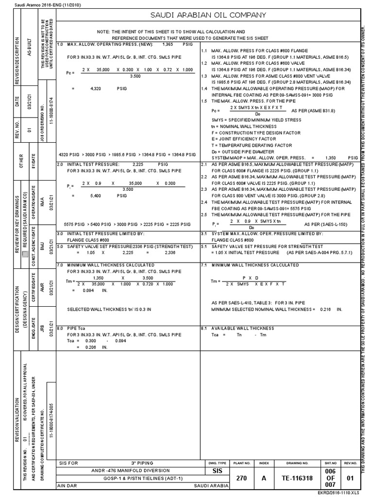 Determining the Maximum Allowable Operating Pressure for Piping ...