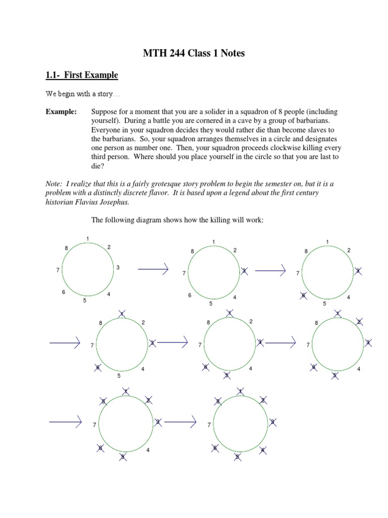 MTH 244 Class 1 Notes: 1.1-First Example | PDF | Sequence | Formula