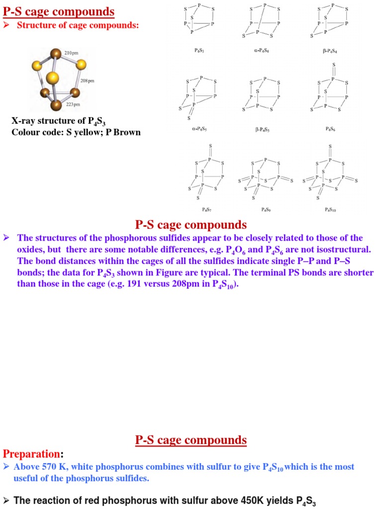 P-S Cage Compounds | PDF | Science & Mathematics