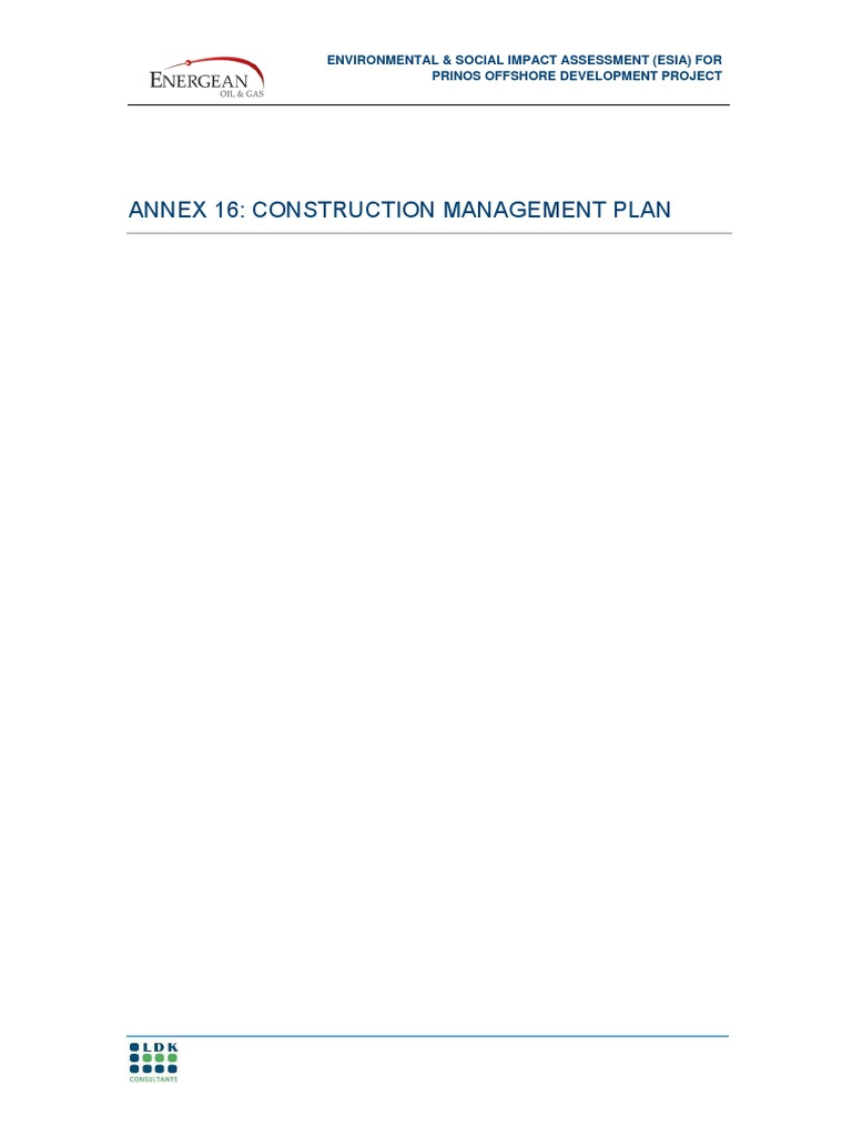 EISA Annex 16 Construction Management Plan | PDF | Environmental Impact ...