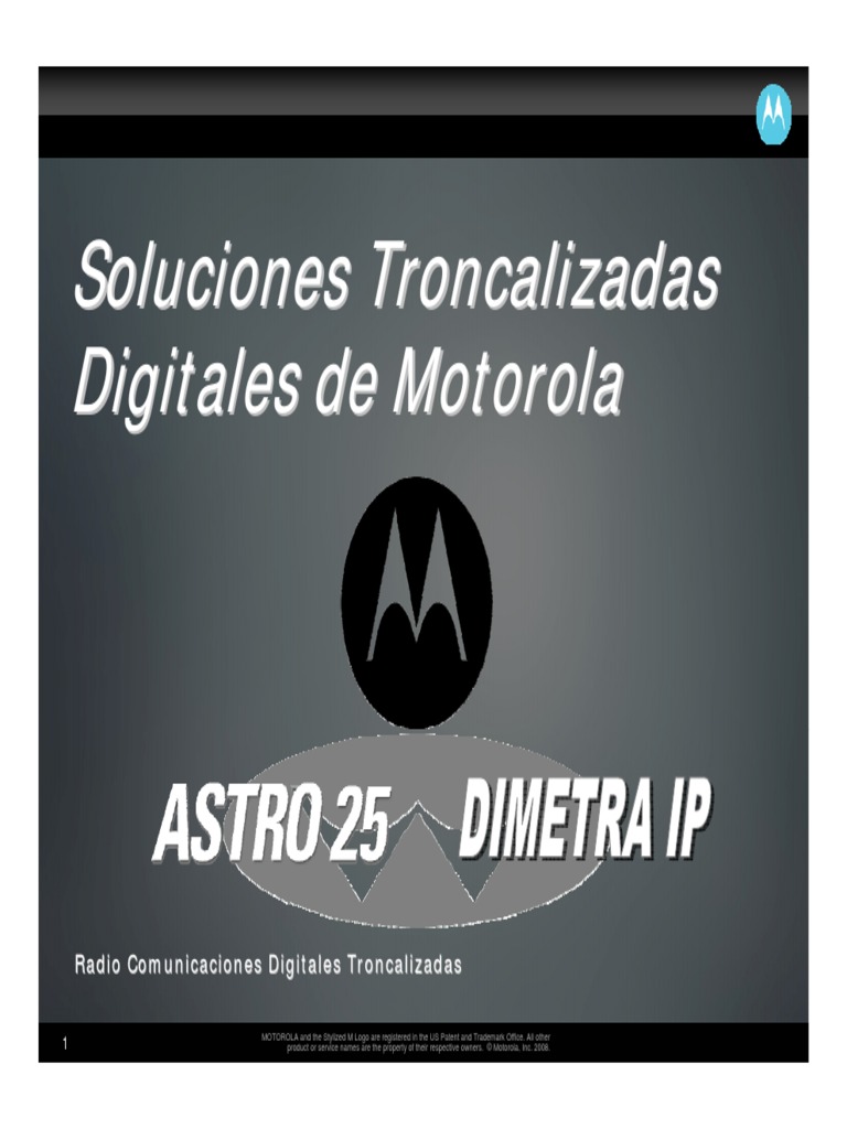 Motorola Dimetra - ASTRO | PDF | Rapid Transit | Rail Transport