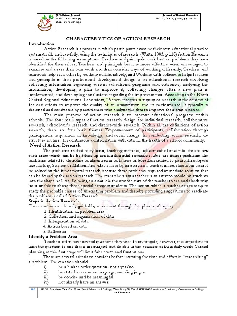 Characteristics of Action Research | PDF | Action Research | Data