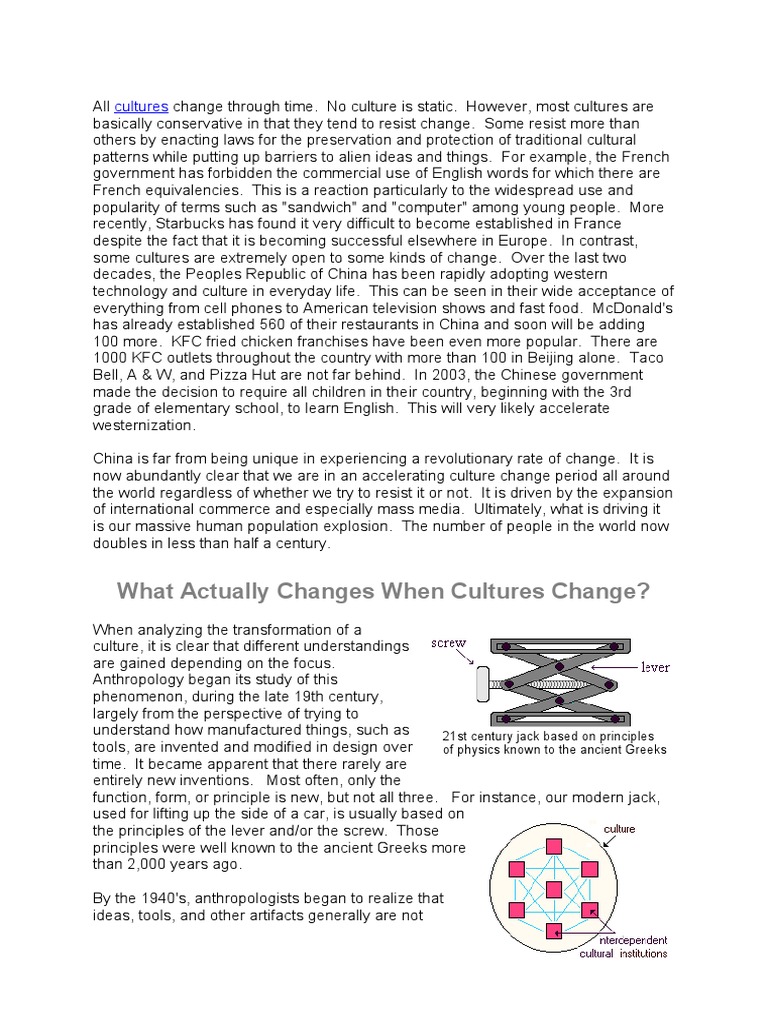 Cultures Change Through Time | PDF | Climate Change | Energy Development