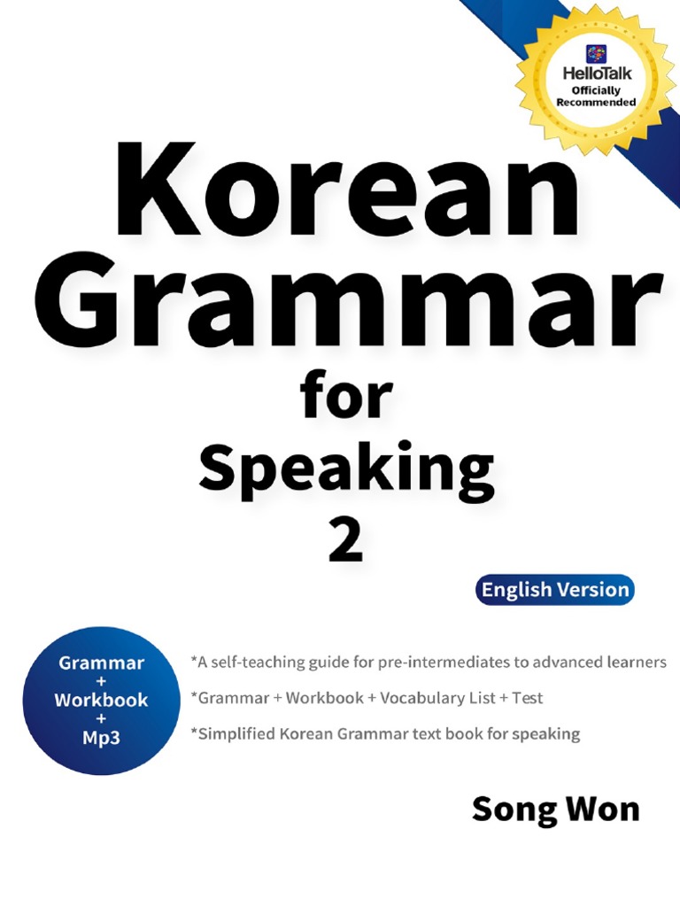 Song Won Korean Grammar For Speaking 2 | PDF