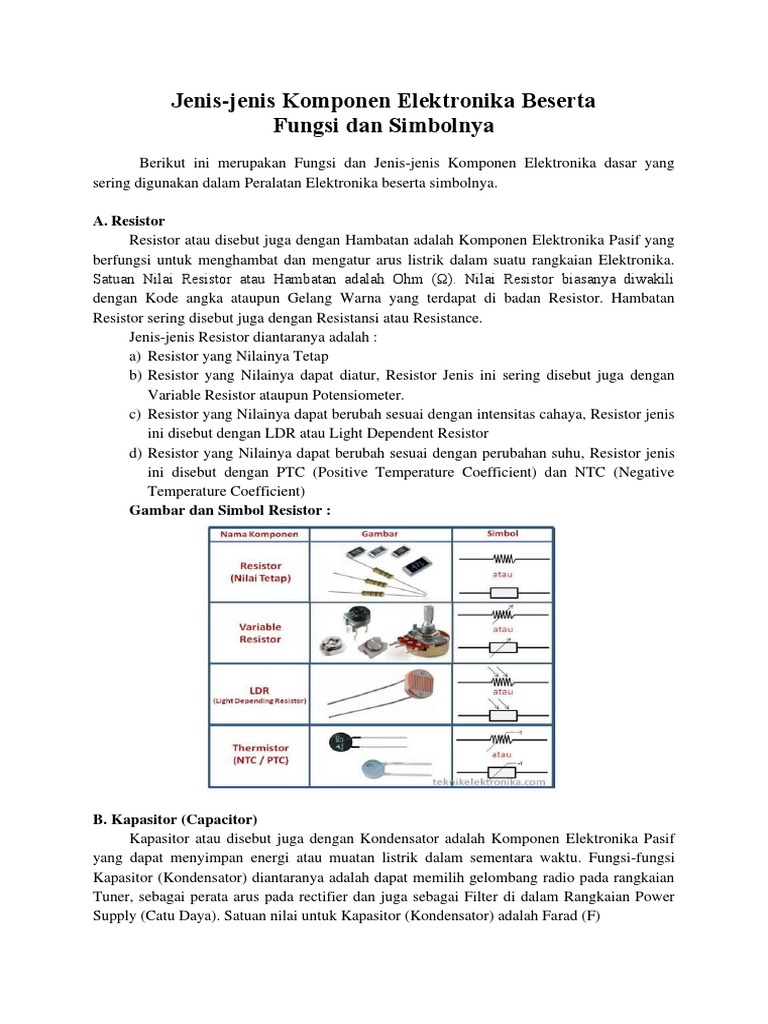 Jenis Komponen Listrik | PDF