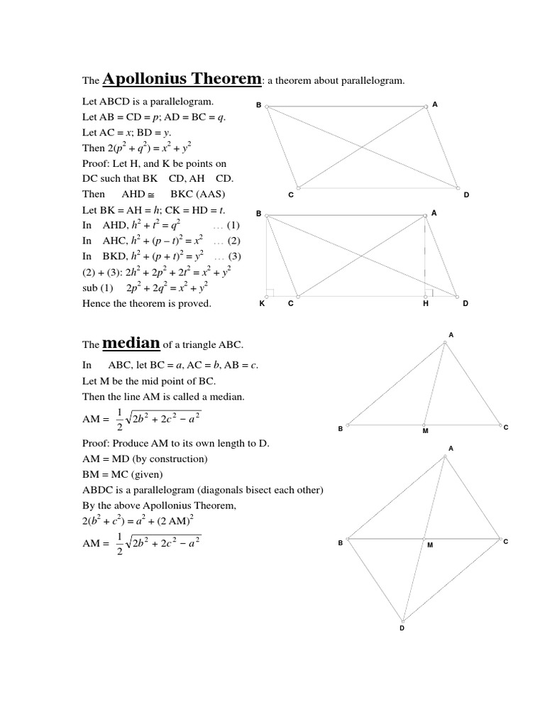Apollonius Theorem | PDF | Polytopes | Triangle Geometry