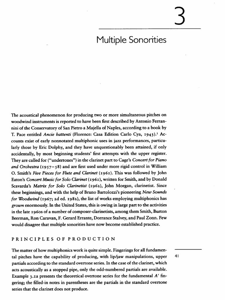 Clarinet Multiphonics | PDF