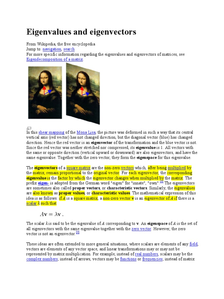 Eigenvalues and Eigenvectors | PDF | Eigenvalues And Eigenvectors | Principal Component Analysis