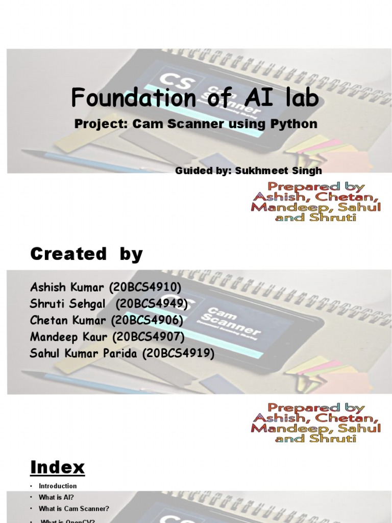 Foundation of AI Lab: Project: Cam Scanner Using Python | PDF | Image Scanner | Artificial ...
