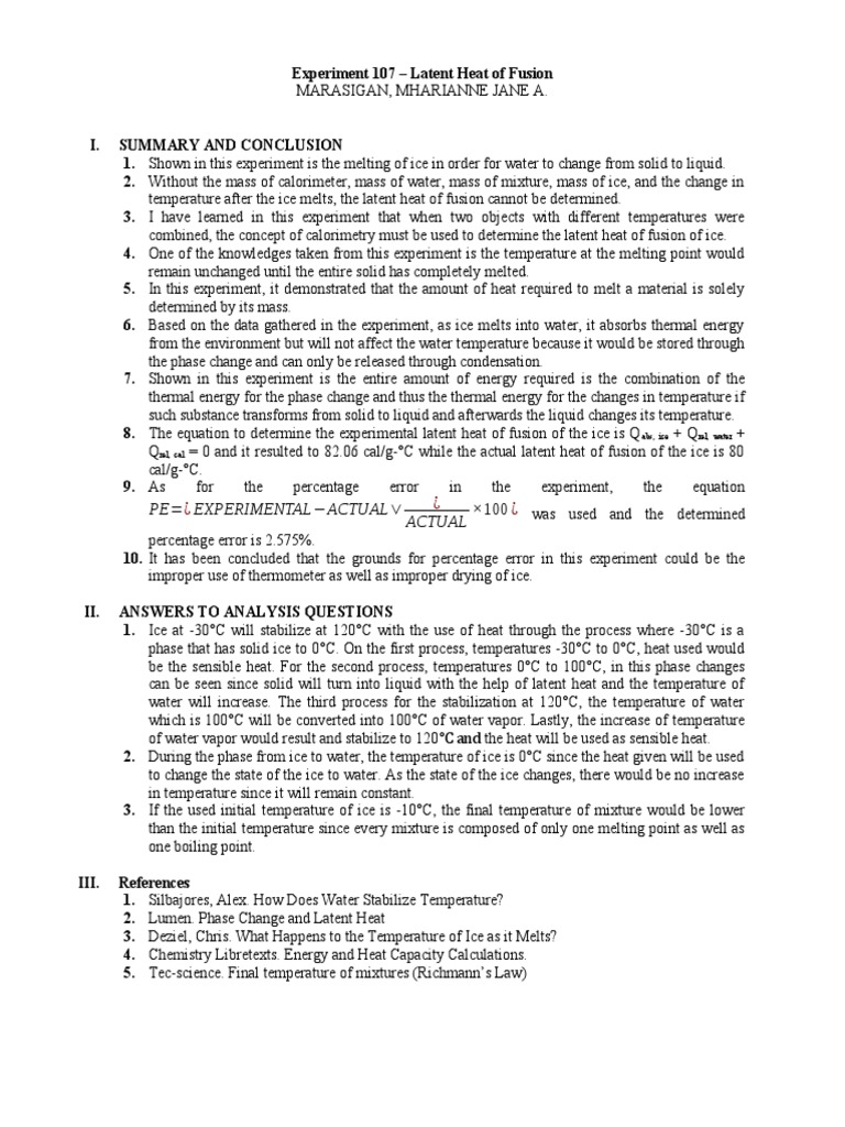 PAIR Report Template | PDF | Latent Heat | Ice