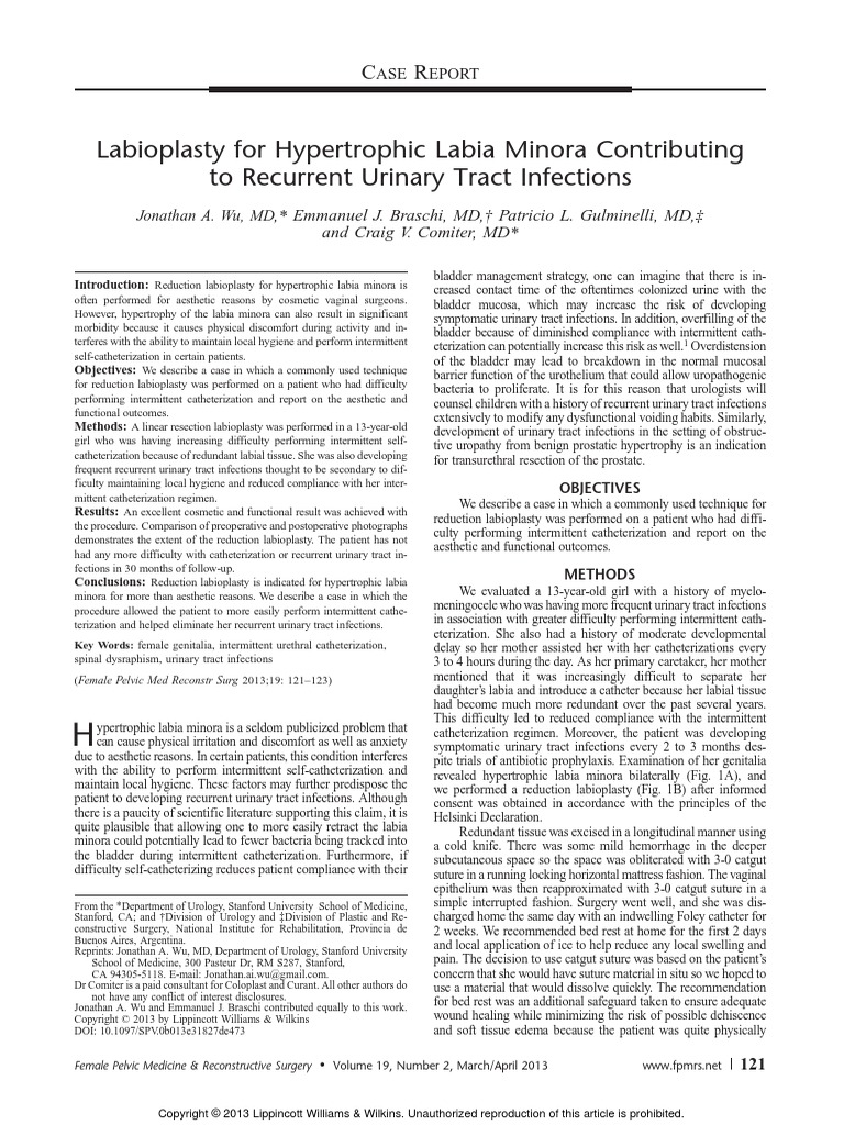 Labioplasty For Hypertrophic Labia Minora Contributing To Recurrent ...