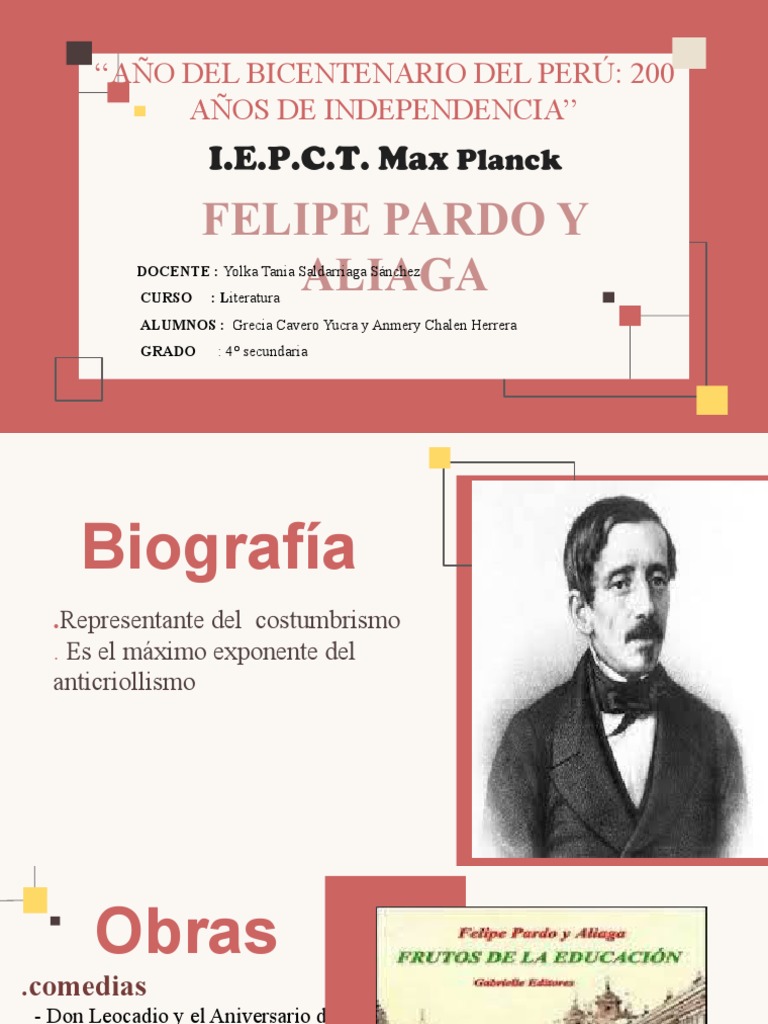 Literatura FELIPE PARDO Y ALIAGA | PDF