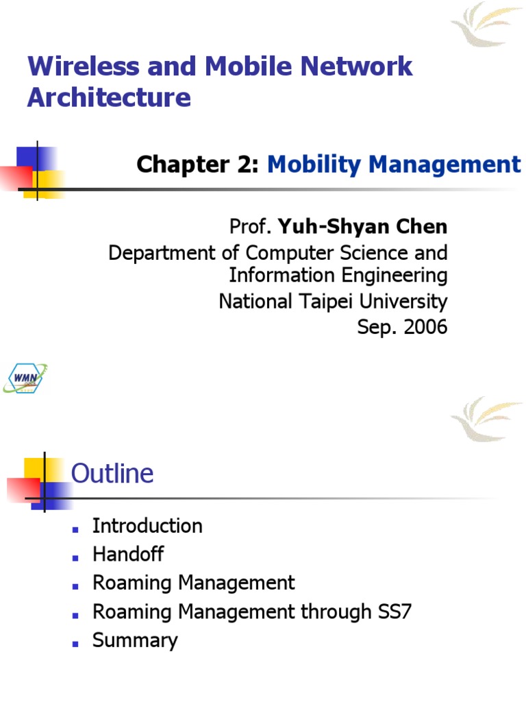 Mobility Management in Wireless Networks | PDF | Signaling ...