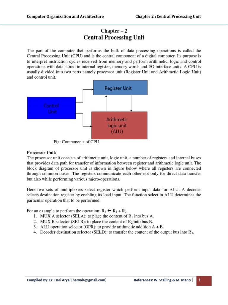 Central Processing Unit: Chapter - 2 | PDF | Central Processing Unit | Computer Program